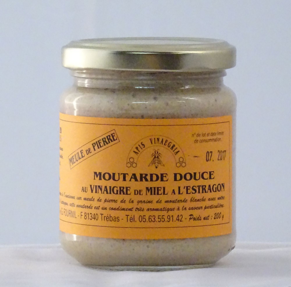 Moutarde douce au vinaigre de miel à l'estragon - Apis Vinaegria